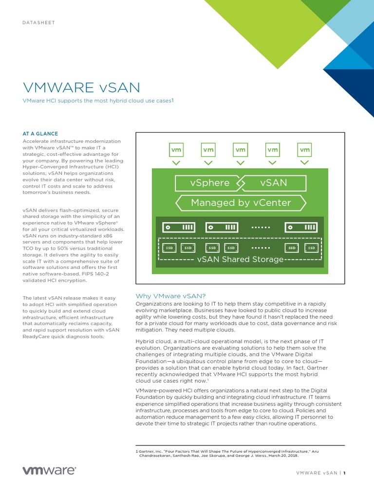 Vmware Vsan Datasheet | PDF | V Mware | Cloud Computing