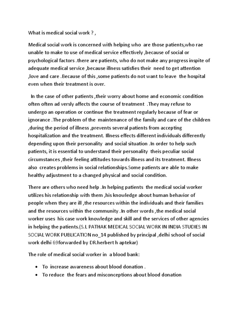 Medical Social Work Study | PDF | Social Work | Patient
