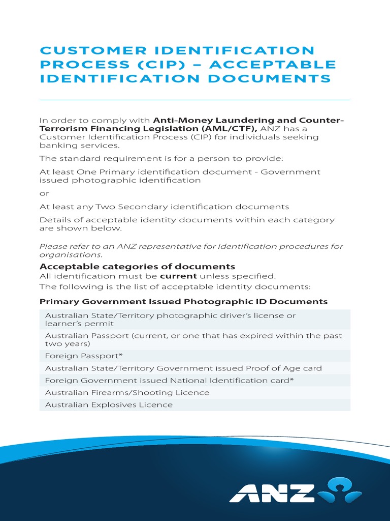 Cip Acceptable Id Docs | PDF | Identity Document | Driver's License