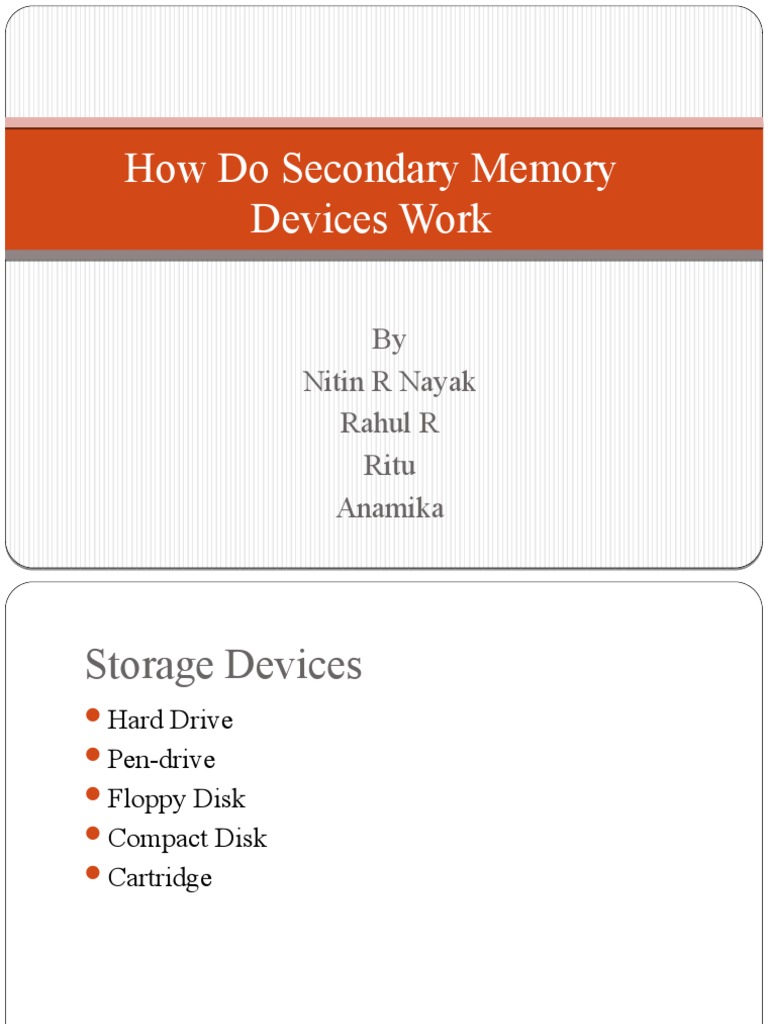 Overview of Secondary Storage Devices | PDF