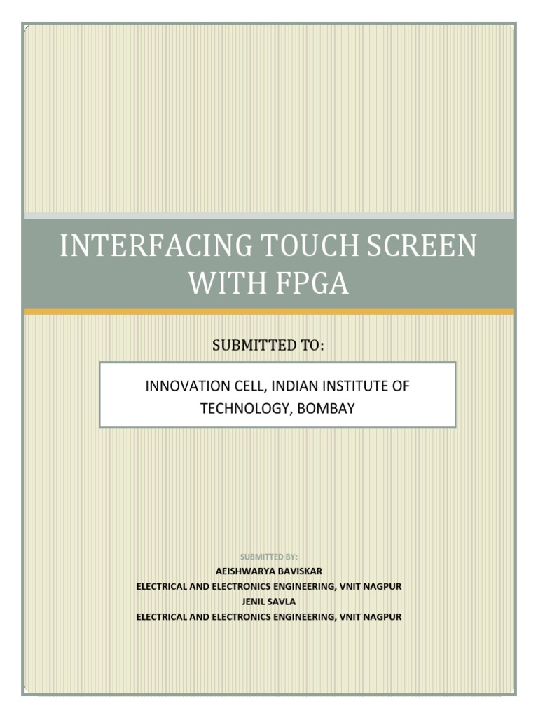 Fpga With Touch Screen Pdf Field Programmable Gate Array Hardware Description Language
