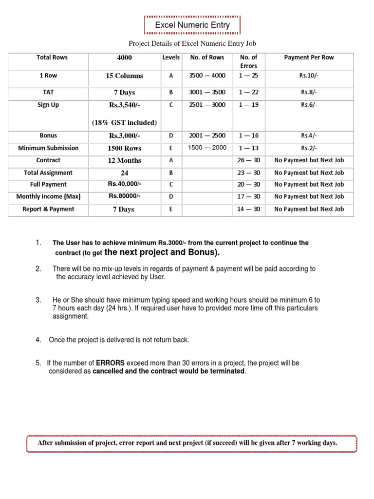Excel Numeric Entry | PDF