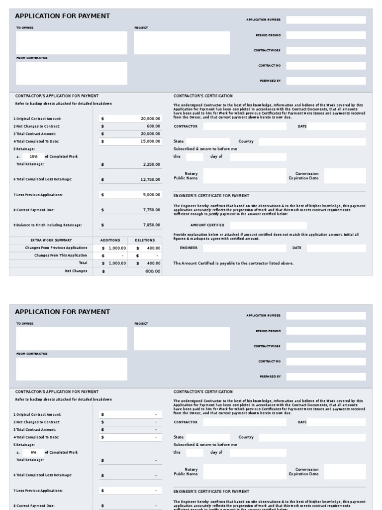 IC Contractor Progress Payment Template 8531 V1 | PDF | Framing ...