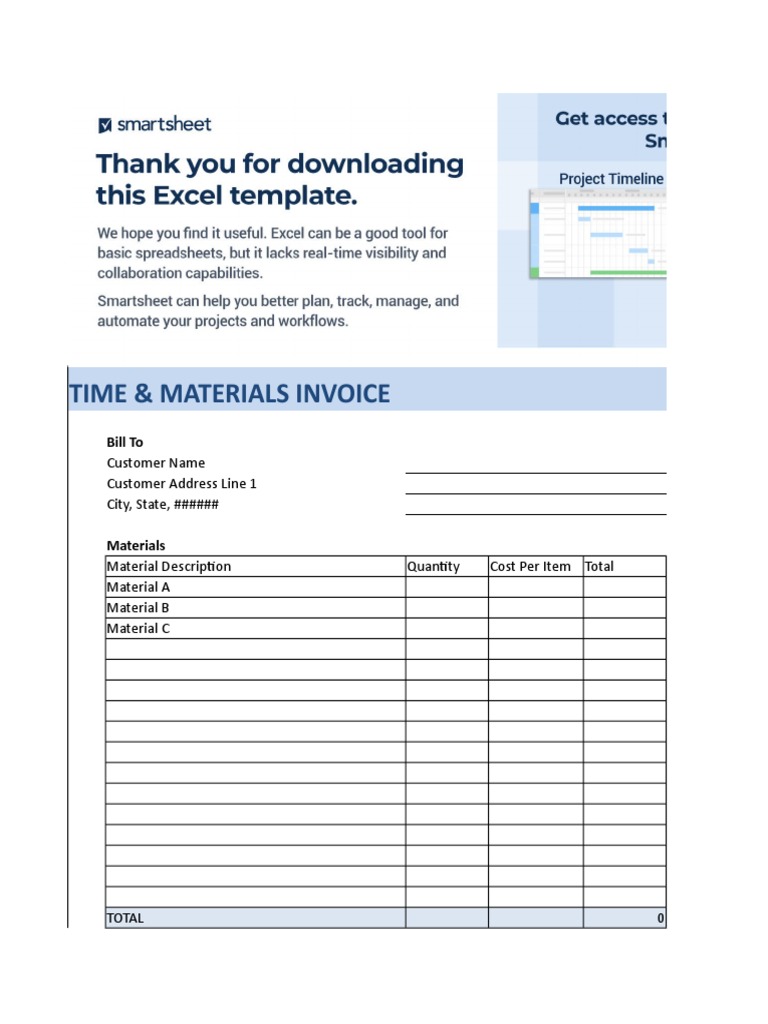 Time & Materials Invoice Template | PDF | Business | Art
