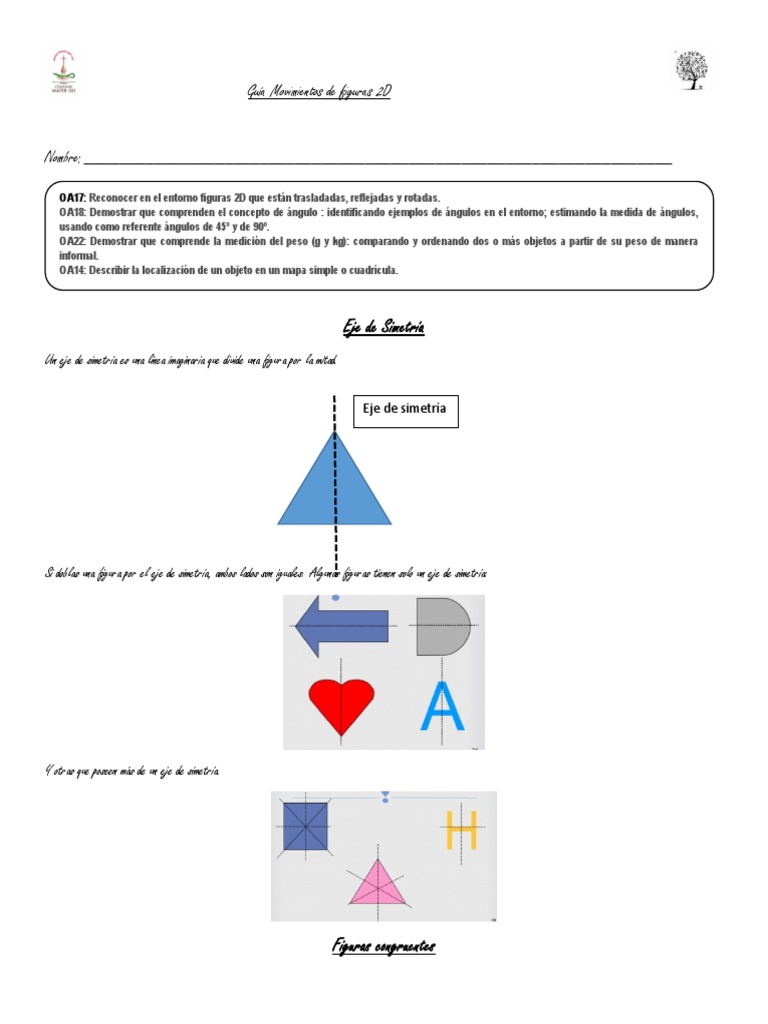 Guía Movimientos de Figuras 2D | PDF | Rotación | Simetría