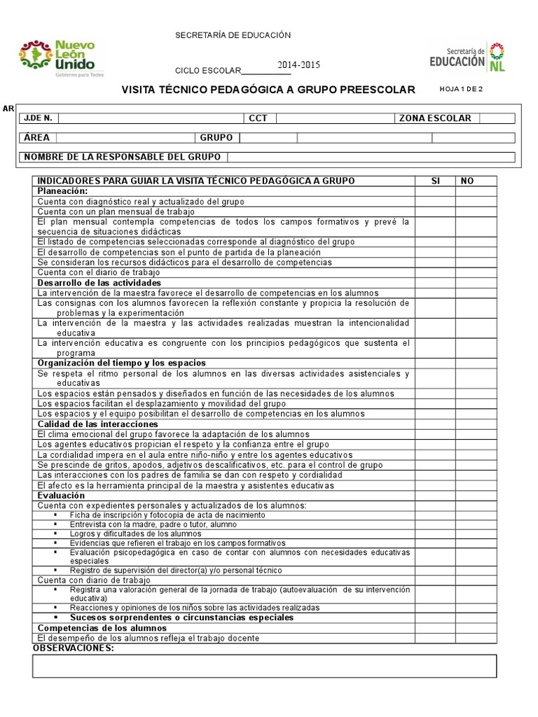 EIVG11-VISITA A GRUPO Preescolar | PDF | Educación de la primera ...