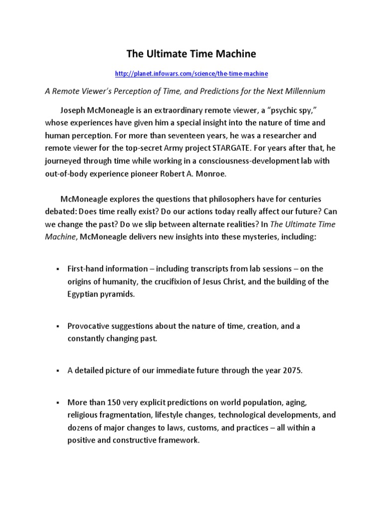 The Ultimate Time Machine Summary | PDF | Time | Banks