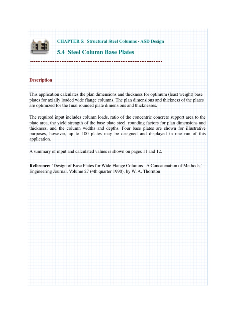 5.4 Steel Column Base Plates PDF | PDF | Strength Of Materials | Column