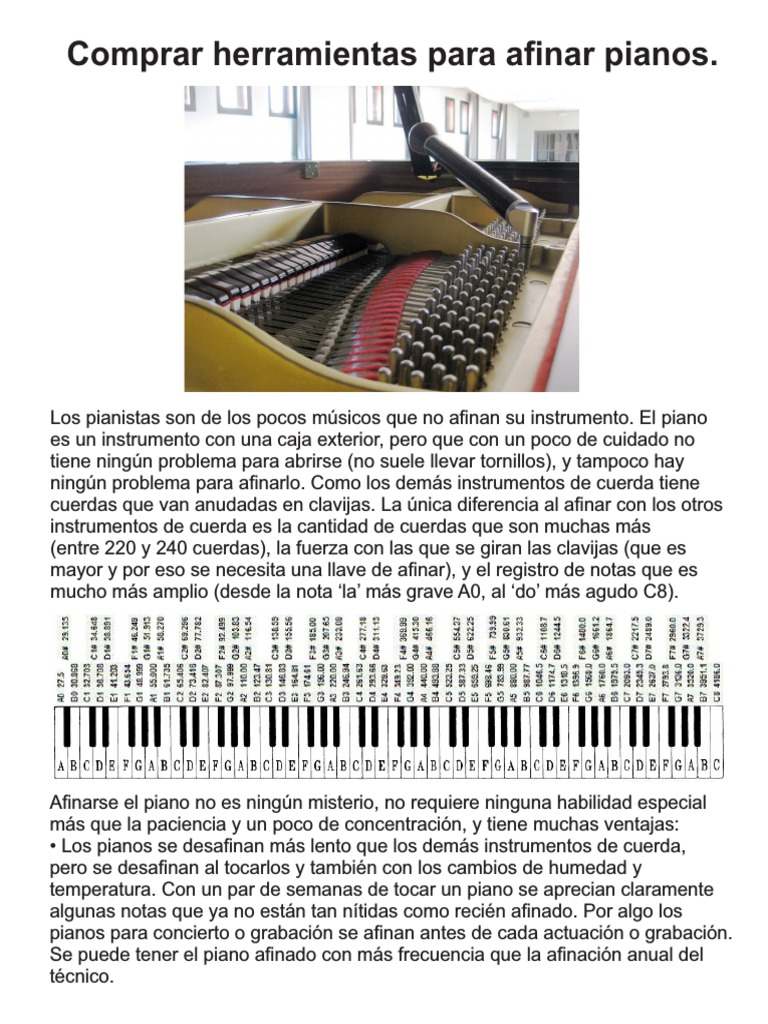 Herramientas Afinacion de Piano | PDF | Piano | Musicología