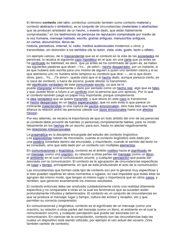 Contexto | PDF | Contexto (uso del lenguaje) | Comunicación