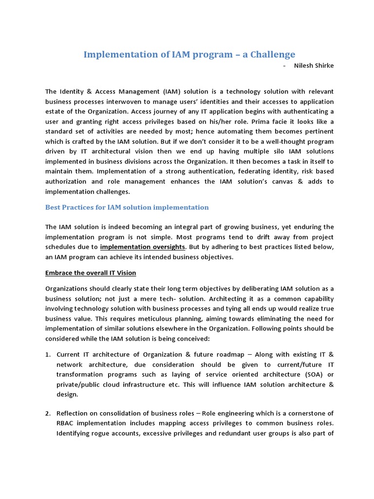 Overcoming Implementation Challenges of Identity and Access Management ...