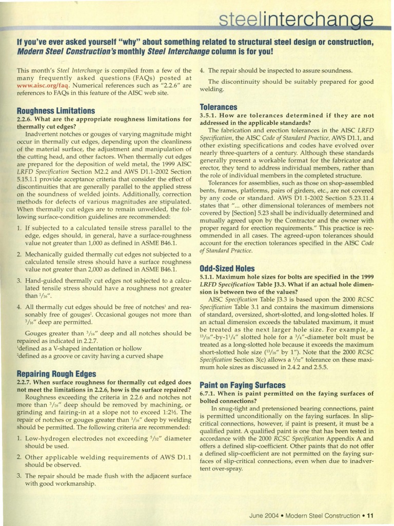 Steel Interchange AISC | PDF | Structural Steel | Welding