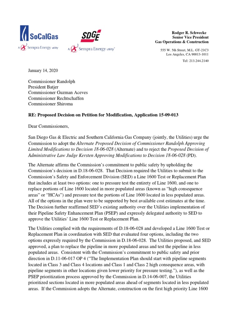 L1600 Letter To Commissioners Final | PDF | Safety | Reliability ...