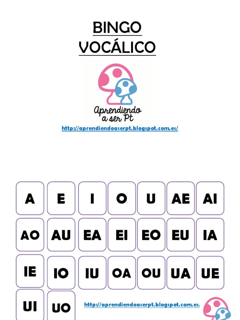 Bingo Diptongos y Vocales | PDF