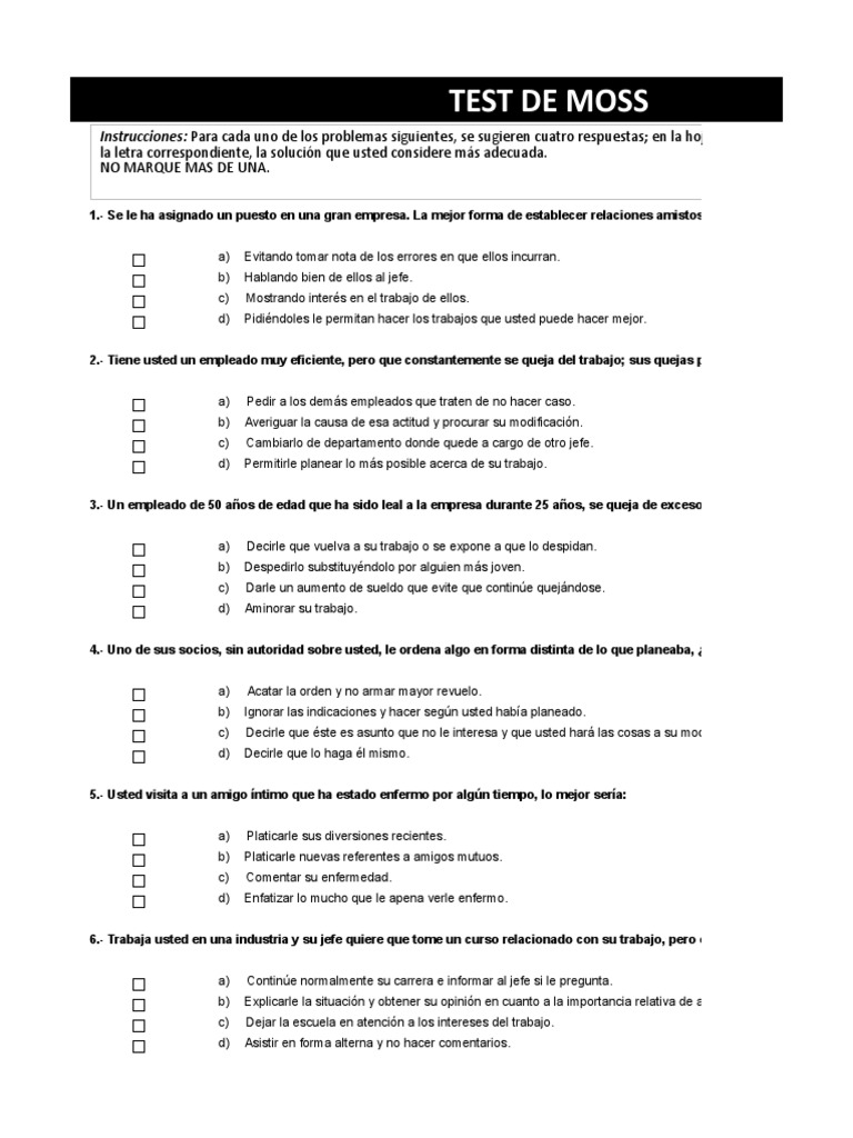 Test de Moss | PDF