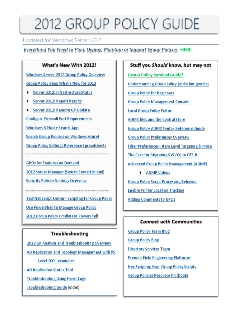Windows Server 2012 Group Policy Guide Pdf
