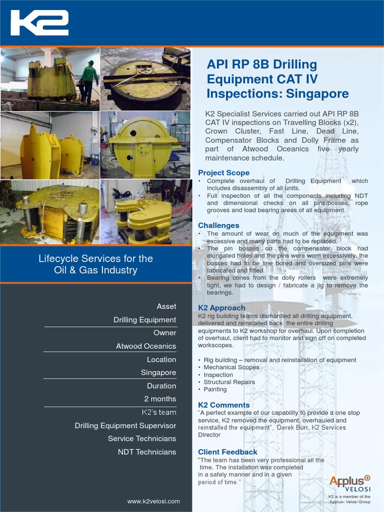 API RP 8B Drilling Equipment CAT IV Inspections | PDF | Manufactured ...