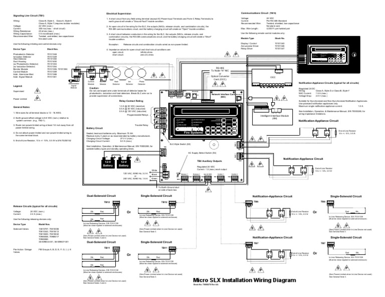 Chemetron Micro SLX Installation Wiring Diagram | PDF | Relay | Amplifier