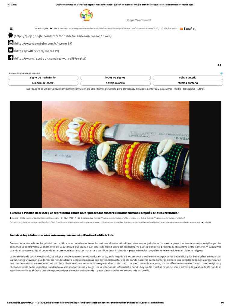 Cuchillo o Pinaldo de Osha - Que Representa - Donde Nace - Pueden Los ...