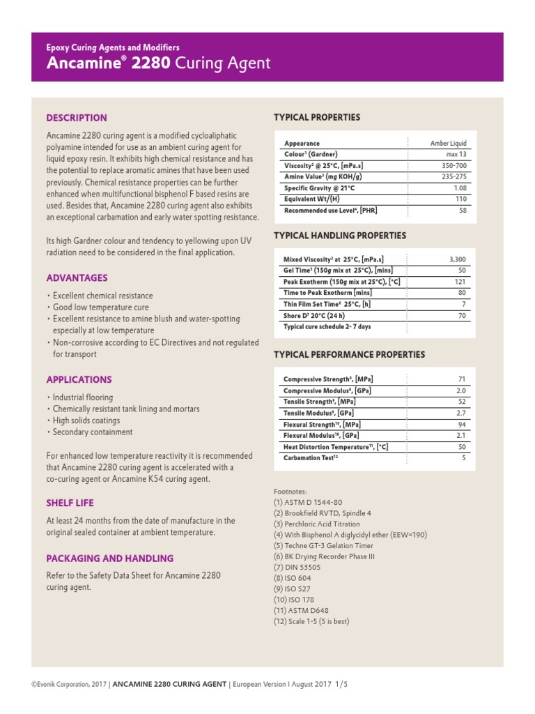 Evonik-Ancamine 2280 - EU | PDF | Epoxy | Chemistry