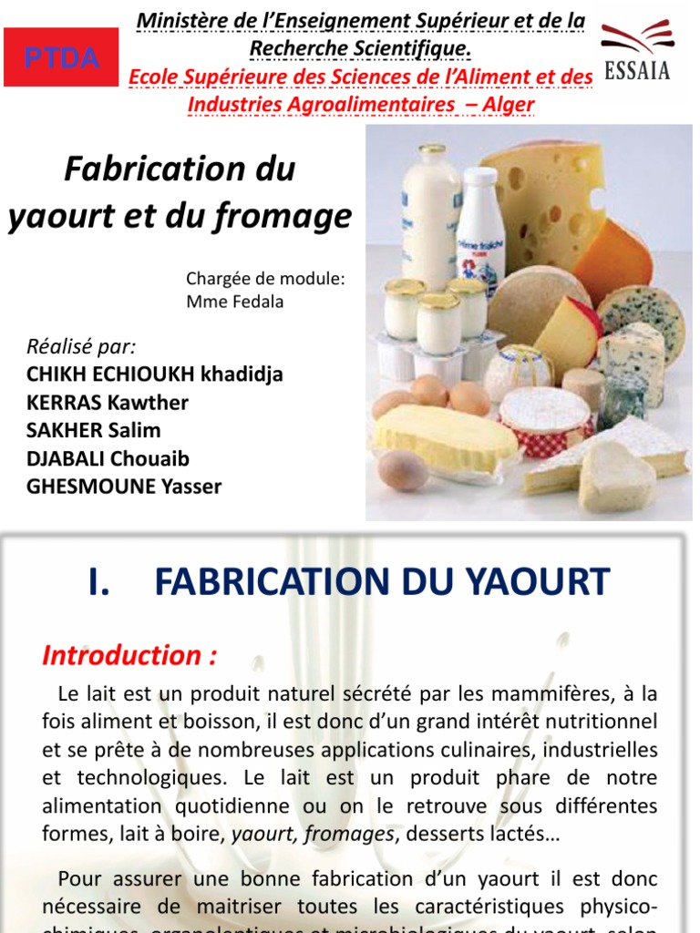 TP Fabrication de Yayaurt | PDF | Yaourt | Fromage