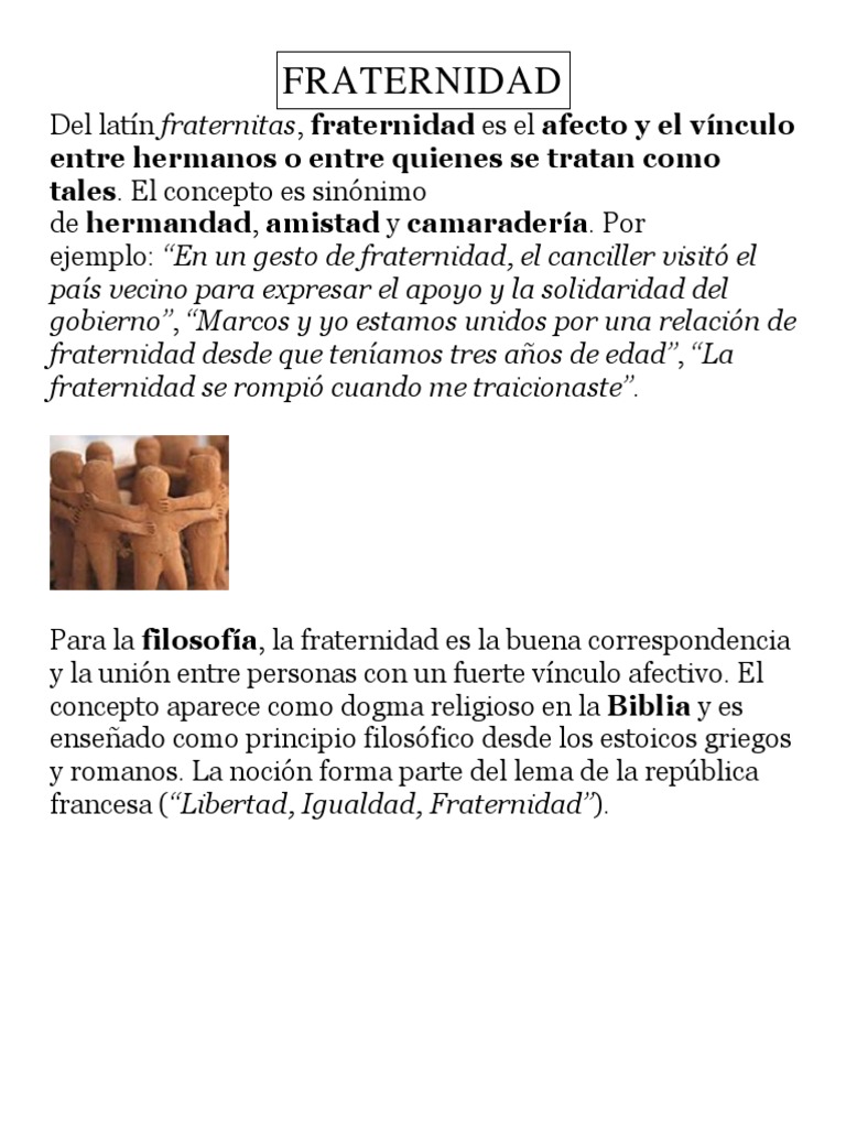 Definición y ejemplos de fraternidad | PDF | Filosofía
