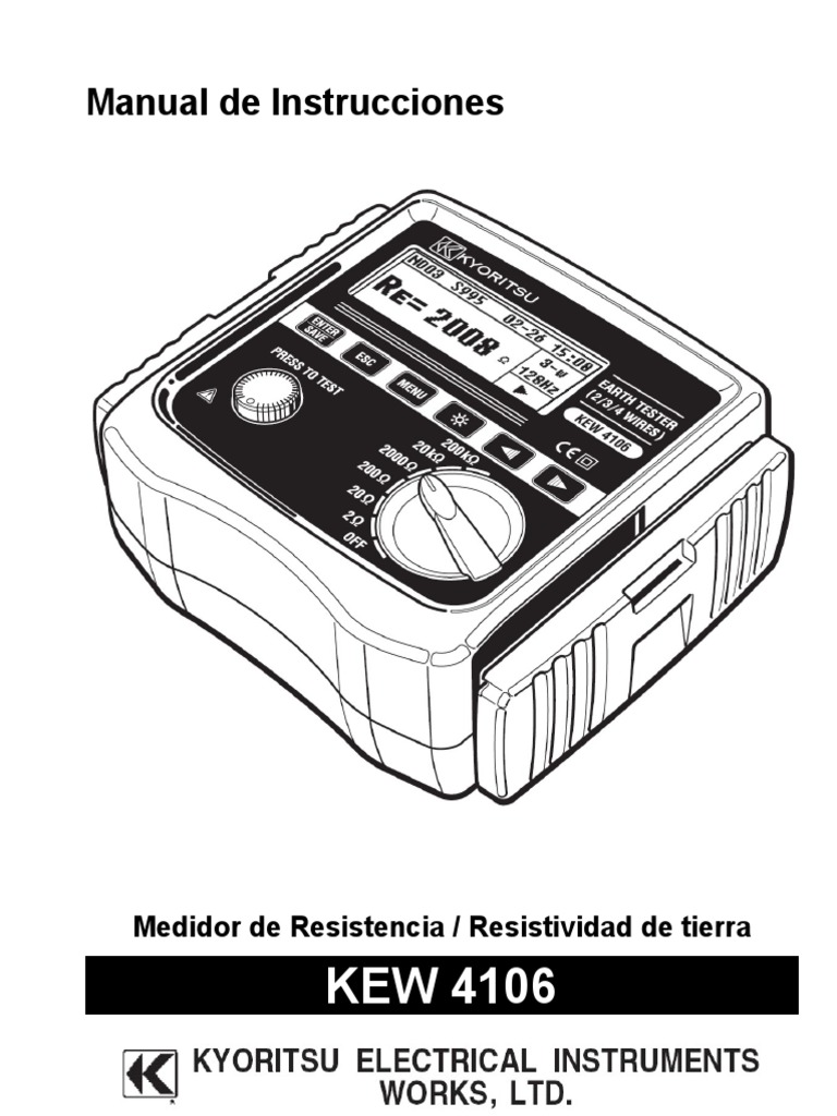 Manual Kyoritsu KEW 4106 | PDF | Resistencia Eléctrica y Conductancia ...
