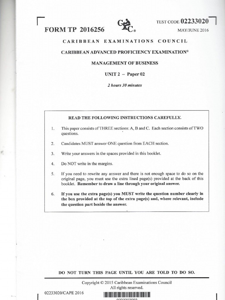 MOB Unit 2 Paper 2-2016 PDF | PDF