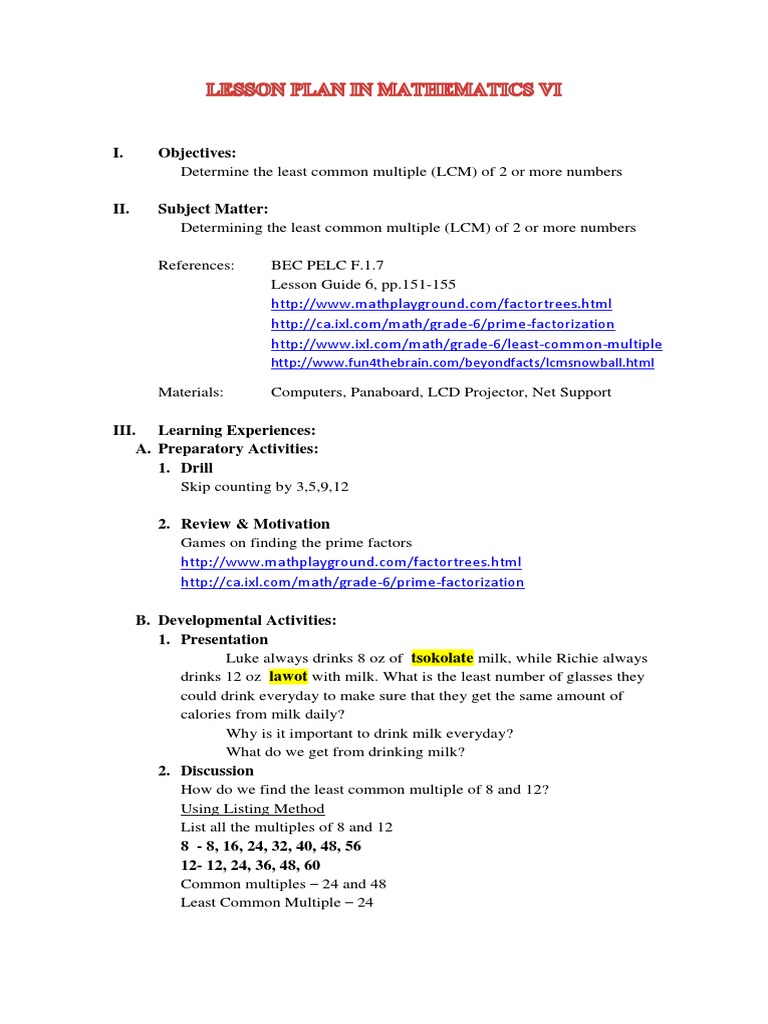 Detailed Lesson Plan in LCM | PDF | Applied Psychology | Behavior ...
