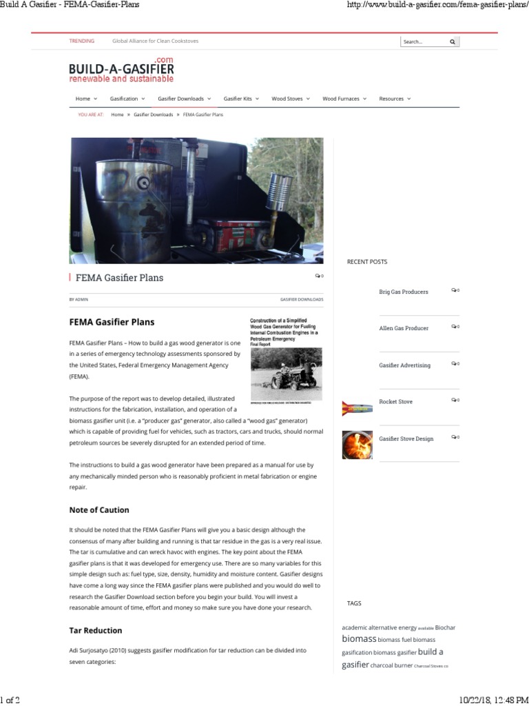 Build A Gasifier - FEMA-Gasifier-Plans | PDF | Gasification | Stove