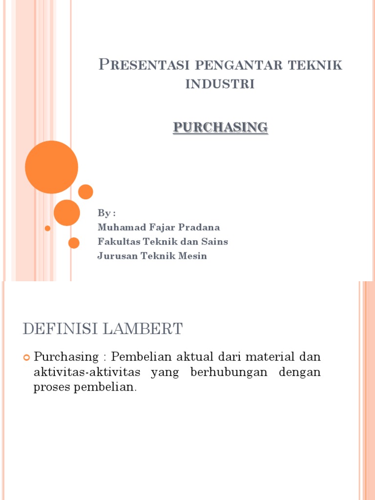 Presentasi Tentang Purchasing | PDF