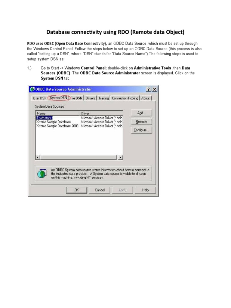 Database Connectivity Using RDO | PDF | Microsoft Access | Computer Science