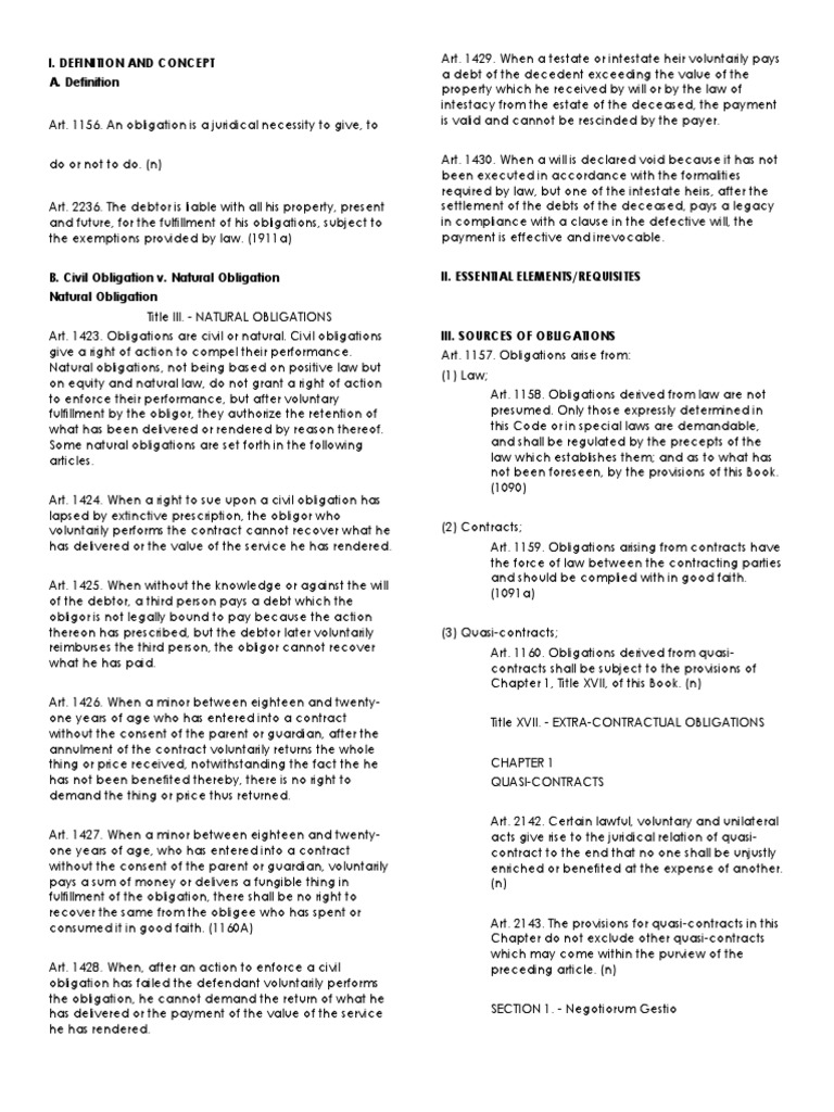 Oblicon Reviewer | PDF | Intestacy | Law Of Obligations