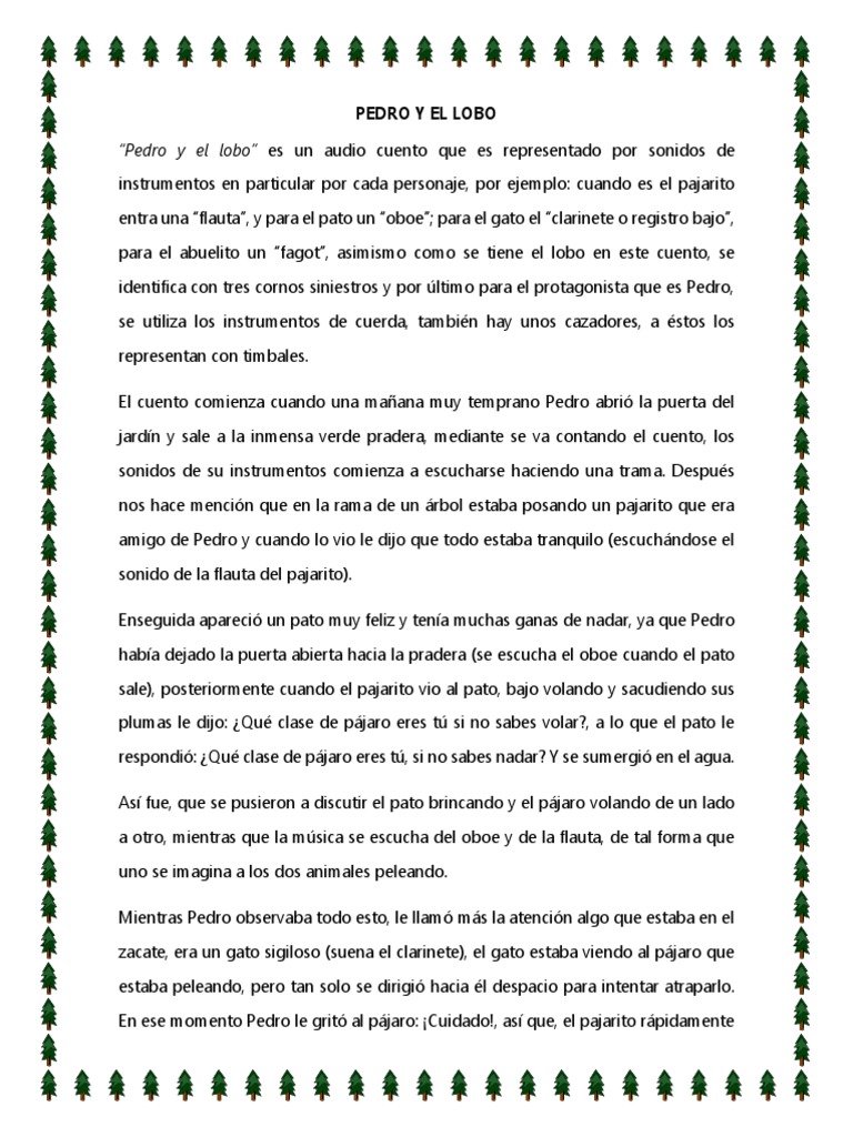 Resumen de "Pedro y el Lobo" | PDF | Arte
