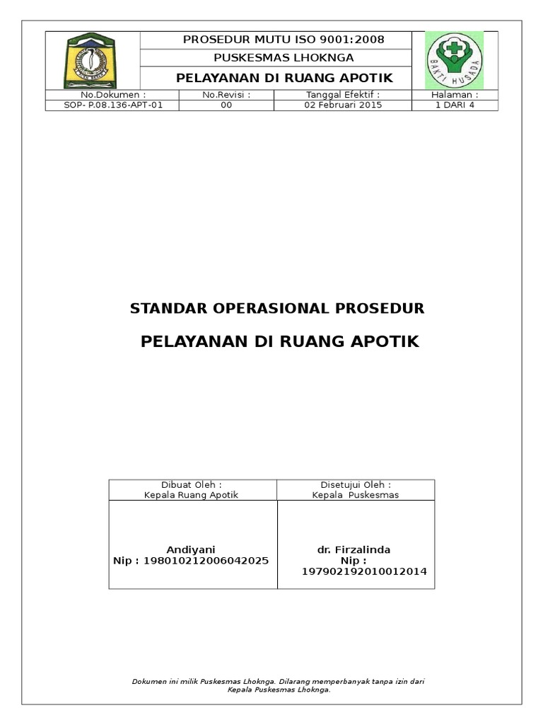Sop Apotik Pdf