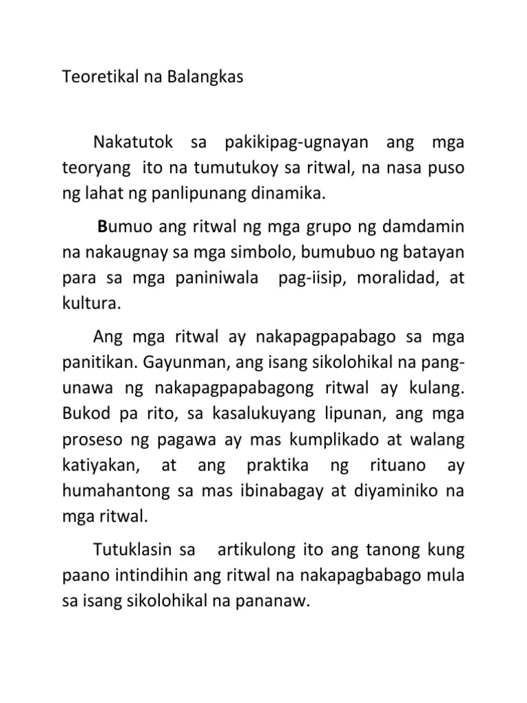 Teoretikal Na Balangkas | PDF