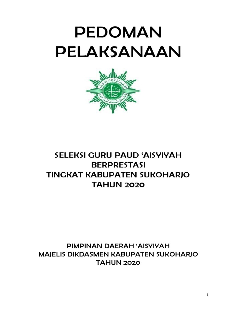 Pedoman - Umum - Guru Paud 'Aisyiyah - Berprestasi - 2020 | PDF | Karier & Perkembangan