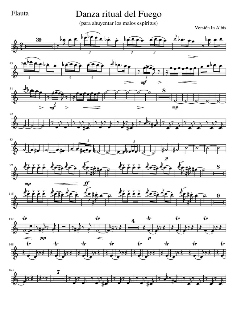 Partitura Flauta Amor Brujo | PDF