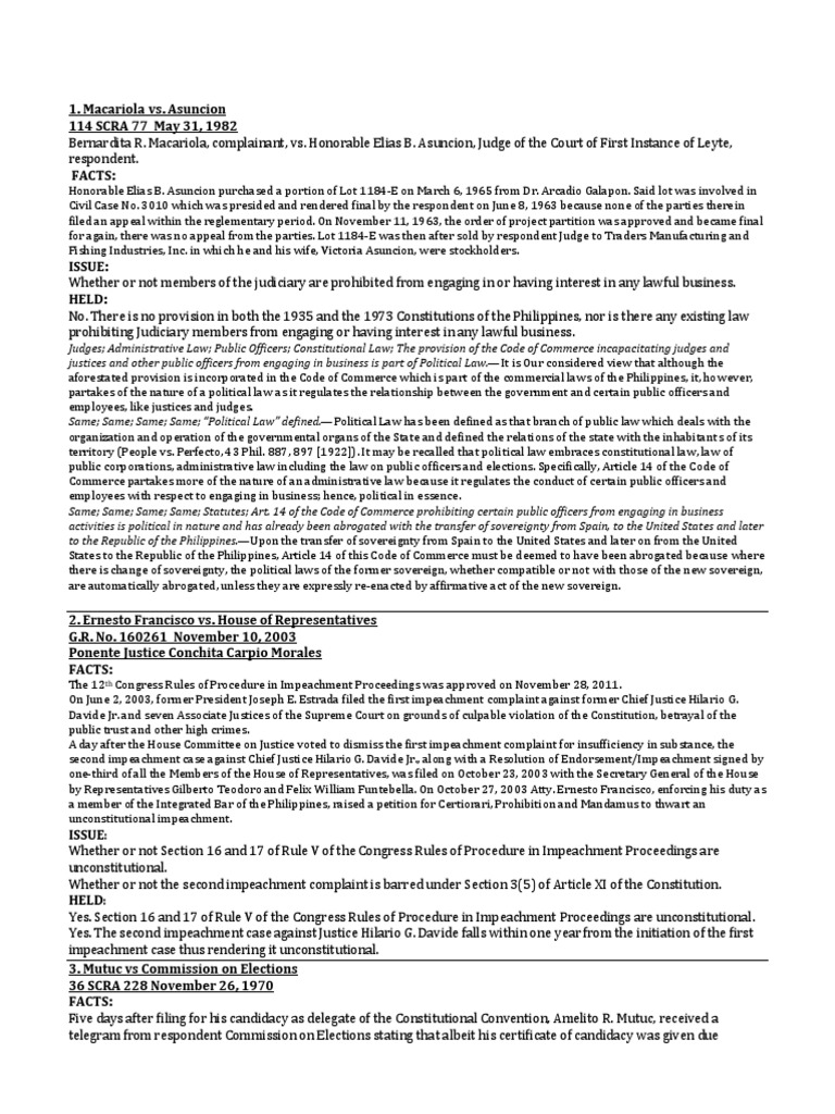 CONSOLIDATED CASE DIGEST - Consti 1 1 | PDF | Initiative | Constitutional Amendment