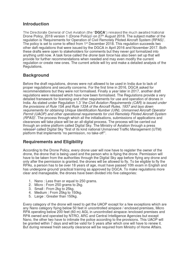 DGCA Guidelines | PDF | Unmanned Aerial Vehicle | Security Clearance