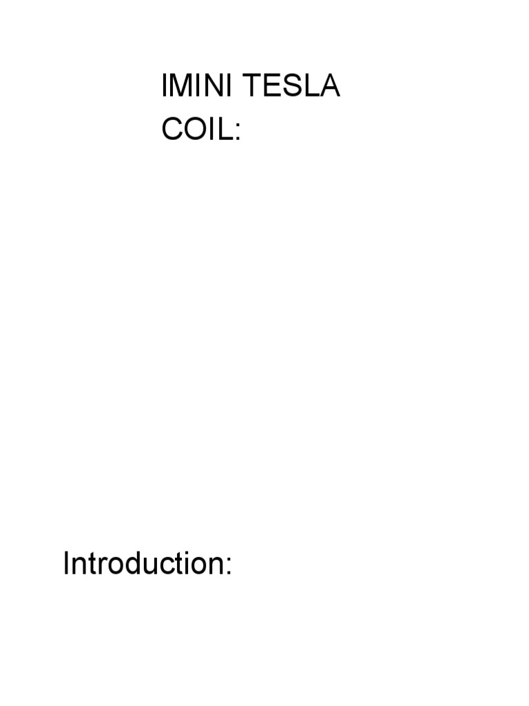 Mini Tesla Coil Project | PDF | Electric Power Transmission | Transformer