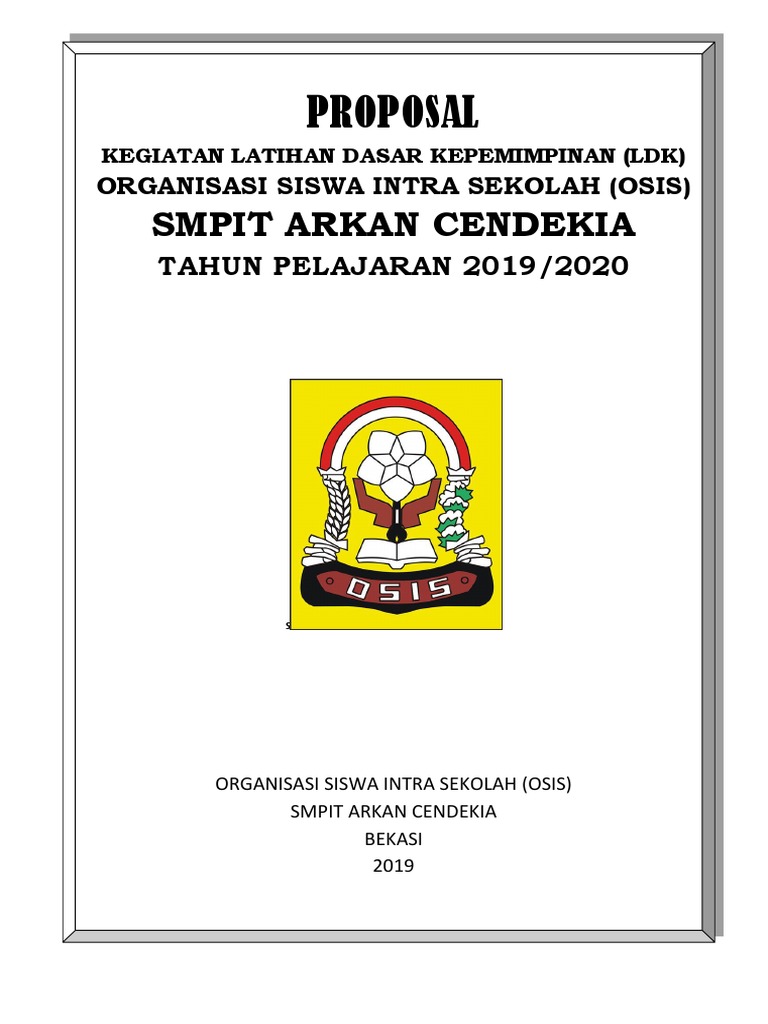 Cover Proposal LDK Osis 2019 | PDF | Karier & Perkembangan