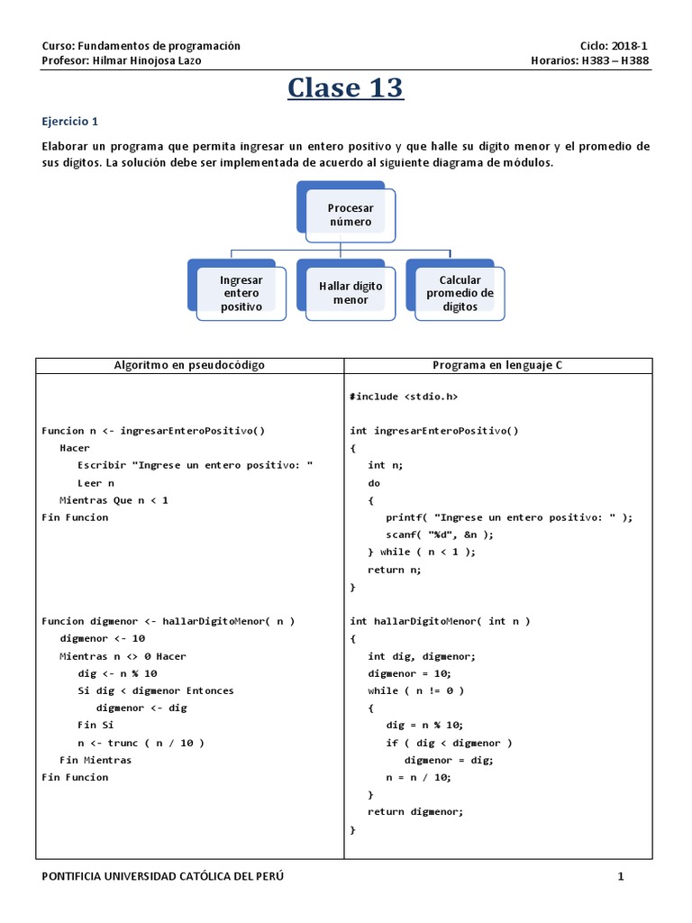 H383 H388 HilmarHinojosa Clase13 | PDF | Algoritmos | Programación de ...