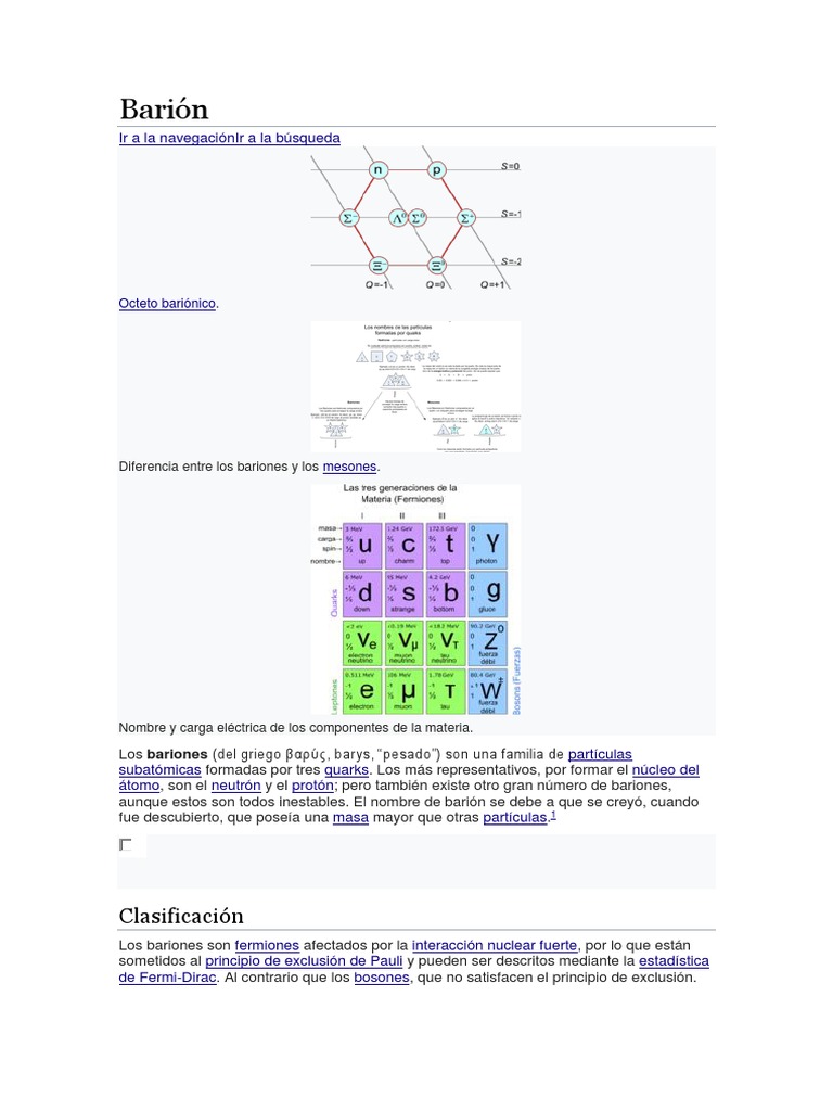 Barión | PDF | Cuarc | Partículas fisicas
