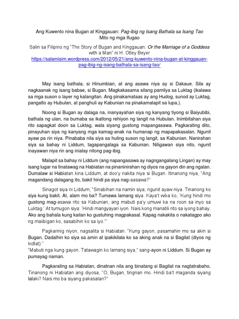 Mga Halimbawa Nang Mito | PDF