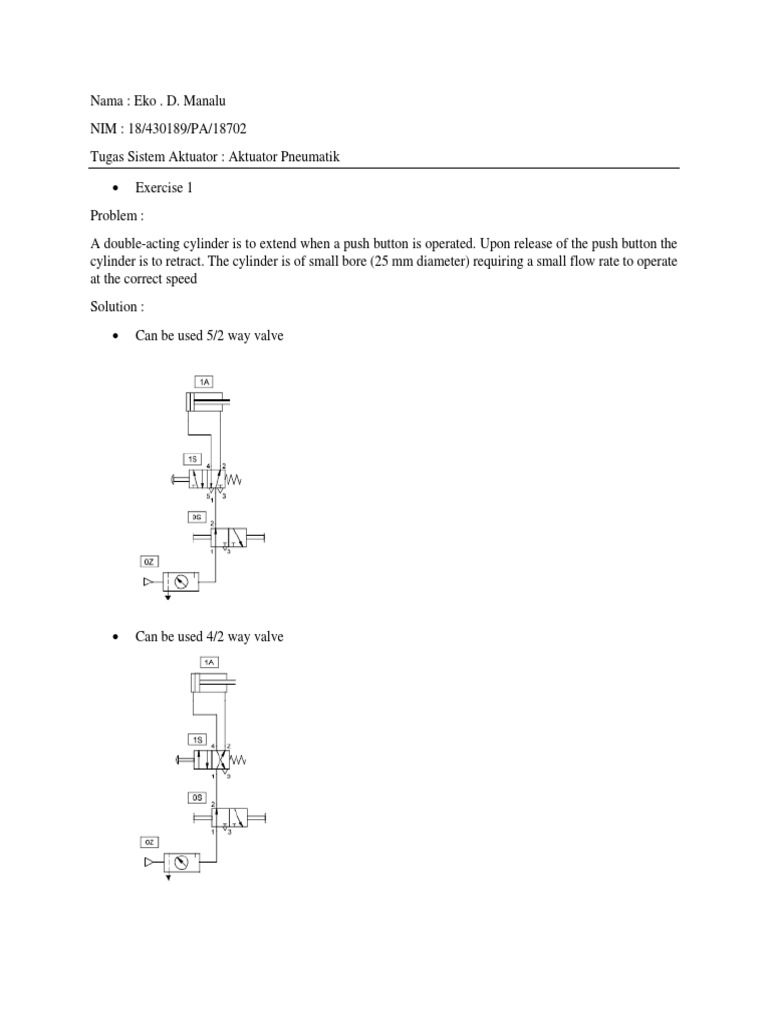 Àktuator Pneumatik | PDF | Cylinder (Engine) | Valve