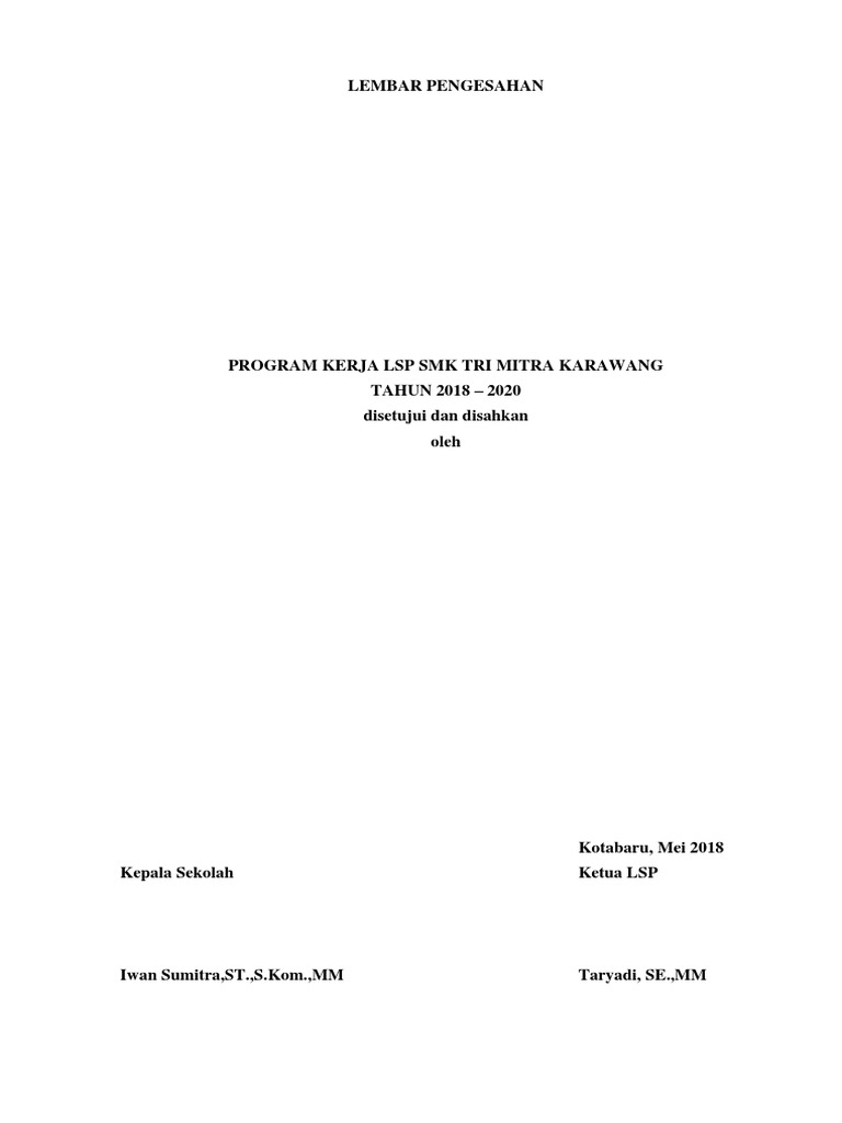 LSP-Lembar Pengesahan | PDF