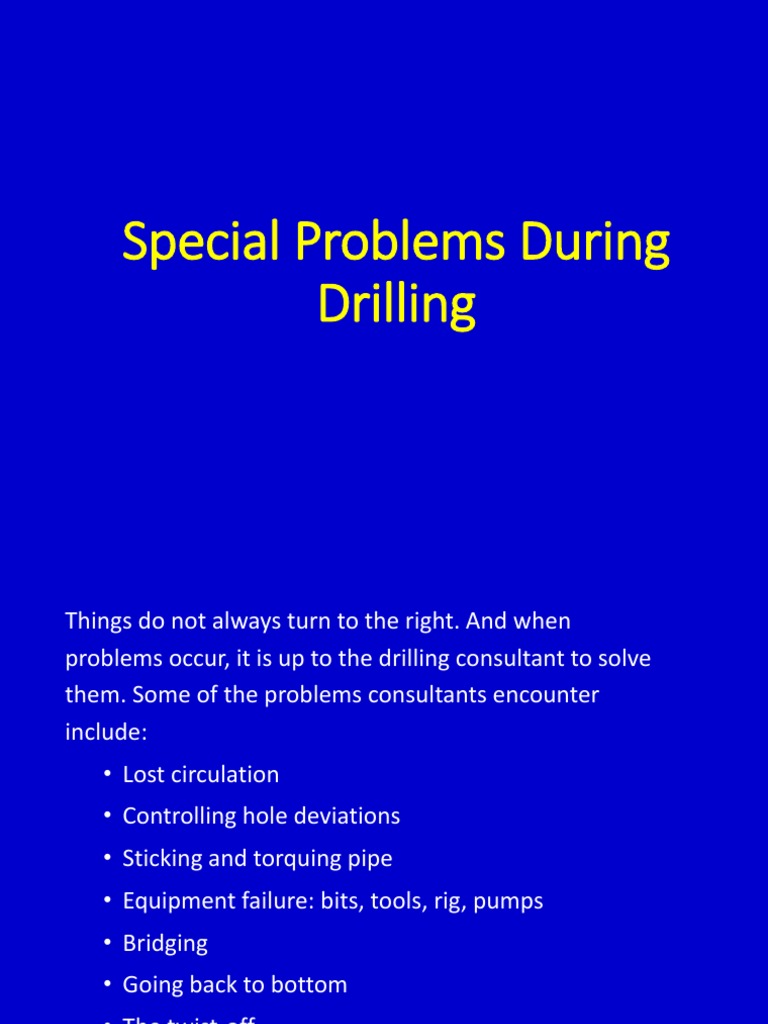 Special Problems During Drilling | PDF | Drilling Rig | Geotechnical ...