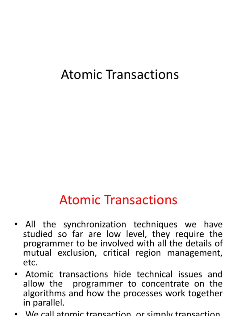 Atomic Transactions | PDF | Database Transaction | Distributed Computing