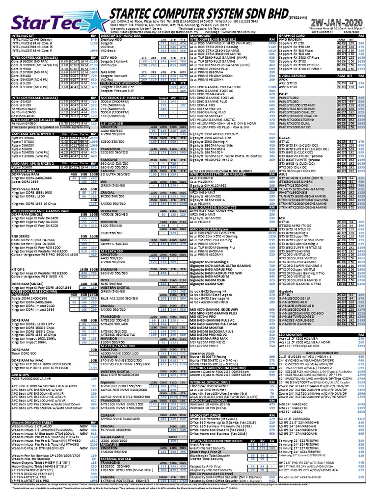 D.I.Y List | PDF | Office Equipment | Personal Computers